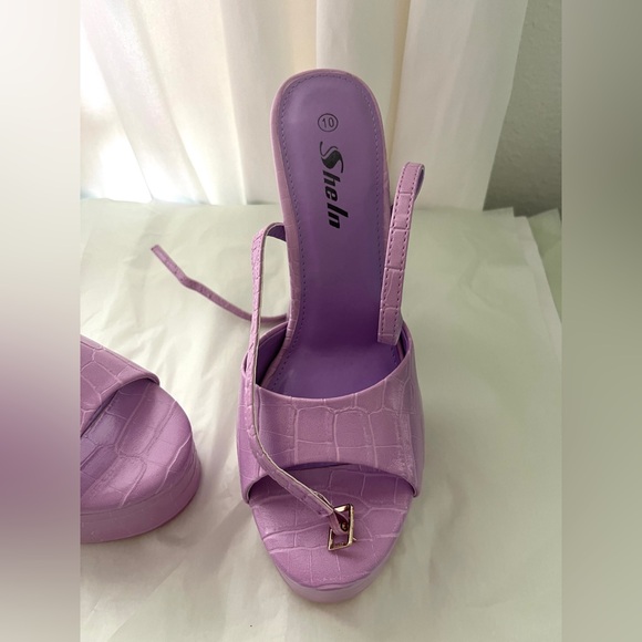 Urban Outfitters | Shoes | Shein Lilac Platform Ankle Strap Peep Toe ...